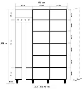 Věšák se skříní Garmanto Tree Sonoma Oak Double