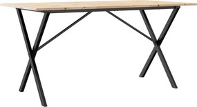 Jídelní stůl s X rámem 160 x 80 x 75 cm borové dřevo a ocel 3282699