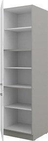 BIANCA sb | vysoká skříňka 60 DK-210 2F potravinová s policemi | 60 cm | světle šedá/bílá lesk