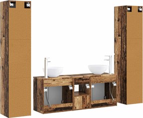 Sada koupelnového nábytku 5 ks Staré dřevo 33 x 34,5 x 160 cm 3406031