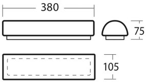 Osmont 59720 Sylvia 1A, nástěnné svítidlo nad zrcadlo do koupelny, LED 11W 4000K, délka 38cm