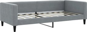 Válenda s přistýlkou a zásuvkami světle šedá 90 x 190 cm textil 3196642