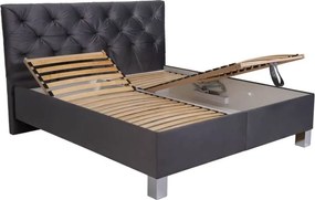 Pohoda Čalouněná postel JADRANKA s úložným prostorem a volně loženou matrací | Látka: Verna 38,Šířka matrace: 160 cm