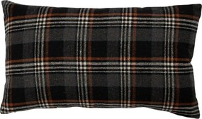 Béžovo-hnědý polštář s motivem jelena a kostkovaným vzorem Check Deer – 30*50*6 cm