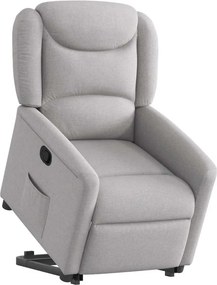 Zvedací polohovací křeslo obláčkově šedé textil 3303203