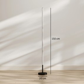 HOMCOM Rohové LED stojací lampy, sada 2 ks, 150 cm, černé