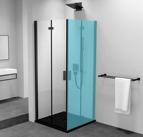 Polysan Zoom - Sprchové dveře pivotové 90 cm, matná černá/čiré sklo ZL4915BL