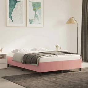 Rám postele růžový 140 x 190 cm samet