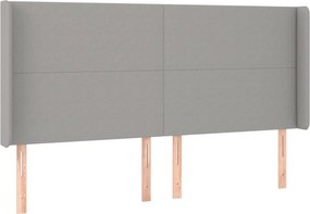 Box spring postel s matrací a LED světle šedá 160x200 cm textil 3138725