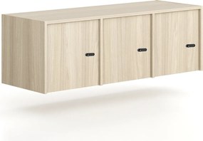 Nástavba pro skříně FRAME, 3x dveře, 1299 x 450 x 427 mm, mechanický zámek, dub přírodní