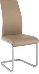 Jídelní židle SIGNA - šedohnědá TAUPE ekokůže / šedý kov