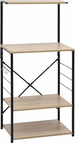Skříňka na mikrovlnku černá a dub 60 x 39,6 x 123 cm kompozit 288239