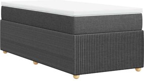 Box spring postel s matrací tmavě šedá 100 x 200 cm textil 3285547