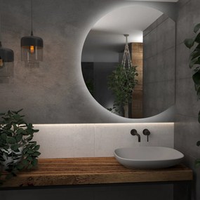 Půlkruhové zrcadlo do koupelny s LED osvětlením E5