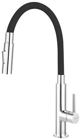 Dřezová baterie Novaservis se silikonovým ramínkem, 2 proudy černá/chrom 70730,0C