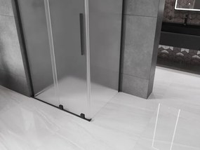 Mexen Velar L, sprchový kout s posuvnými dveřmi 120 x 110 cm, 8mm sklo námraza, černá matná, 871-120-110-33-70