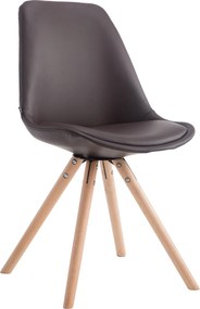 Konferenční židle Laval přírodní konstrukce kulatý – hnědá