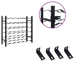 vidaXL Marketos Stojan na víno na 36 lahví černý železný