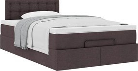 Osmanský rám postele s matrací tmavě hnědá 120x190cm textil 3311611