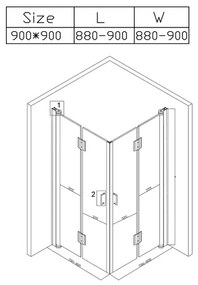 BPS-koupelny Čtvercový sprchový kout HYD-SK1290 80x80 chrom/transparent