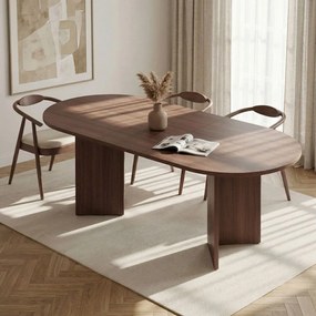 Rozkládací jídelní stůl s přídavnou deskou v dekoru ořechu 90x160 cm Sorell – Kalune Design