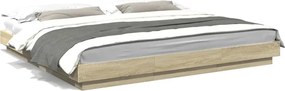 vidaXL Rám postele s LED osvětlením 180x200 cm kompozitní dřevo [3281079] Barva: dub sonoma