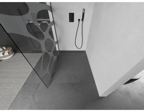 Mexen Kioto, sprchová zástěna Walk-In 120 x 200 cm, 8mm čiré sklo bílý vzor, ​​grafitový profil, 800-120-101-95-97