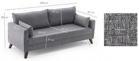 Designová rozkládací sedačka Marisela 208 cm šedá