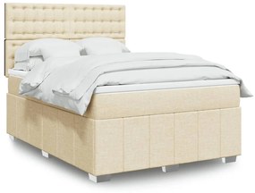 Box spring postel s matrací krémová 140x200 cm textil 3291710