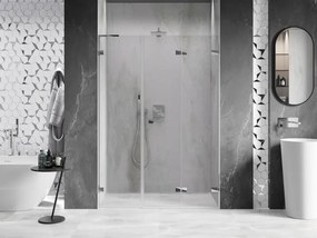Mexen Lunar-F, L pravé skládací sprchové dveře 150 cm, 8mm čiré sklo, chromový profil, 836SL-150-050-01-00-P