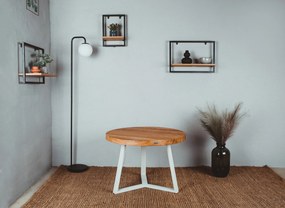 Wudboys Konferenční stůl ROUND Barva kovu: Bílá, Dřevo: Dub lamino - dle vzorníku, Rozměr: Průměr 90cm, moderní skandinávský styl