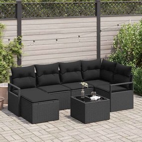 Set pohovek 7 ks Černá polyratan 3346463