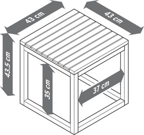 Tchibo - Odkládací stolky - barva: hnědá