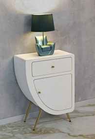 Noční stolek Venus 60 cm bílý/zlatý