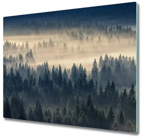 Skleněná krájecí deska Mračte přes les 60x52 cm