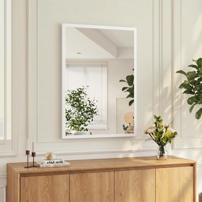 HOMCOM Obdélníkové Zrcadlo 50x70 cm - Koupelnové Zrcadlo, Dekorativní Zrcadlo na Stěnu pro Obývací Pokoj, Vstup nebo Chodbu, Horizontální nebo Vertik…