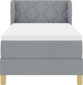Postel s boxspringem s čelo Světle šedá 80 x 200 cm textil 3340241