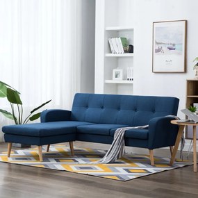 Rohová sedačka Crete - textilní čalounění - modrá | 186x136x79 cm