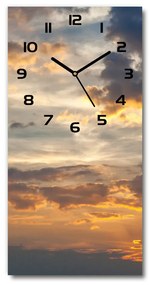 Wallmuralia Nástěnné hodiny Západ slunce nebe 30x60 cm