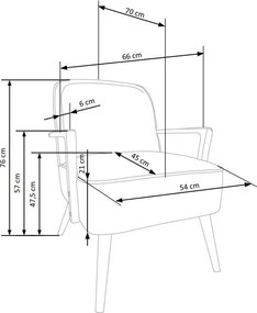 Křeslo Pastore světle béžové/světlý ořech