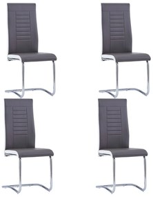 Jídelní židle Allens - 4 ks - umělá kůže | šedé