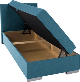 Boxspringová postel, jednolůžko, azúrová, 90x200, univerzální, ADARA