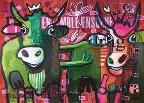 HEYE Puzzle Pruhované krávy / 1000 dílků / 70 x 50 cm