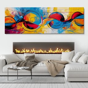 Obraz na plátně - Vinylovými vlnami FeelHappy.cz Velikost obrazu (šířka x výška): 150 x 50 cm