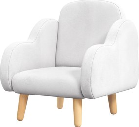 Dětské křeslo ZONEKIZ Infant s designem mraků, super jemné na dotek a 4 nohama pro děti 18-36 měsíců, nosnost 40 kg, 46x51x55 cm Bílá | Aosom