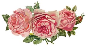 Nástěnná kovová cedule s růžemi Roses - 34*1*20 cm