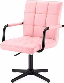 LuxuryForm DESIGN Otočná židle VERONA BLACK na černém kříži - růžová