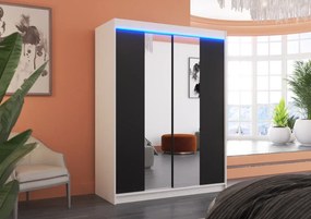 Posuvná skříň se zrcadlem a LED osvětlením FEVER 150