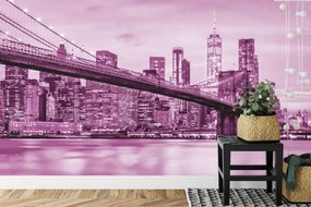 Fototapeta Brooklyn Bridge Nyc V Růžové Vliesová tapeta 460x300