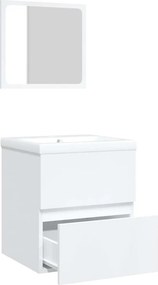 Koupelnová skříňka s umyvadlem a zrcadlem bílá 3114171